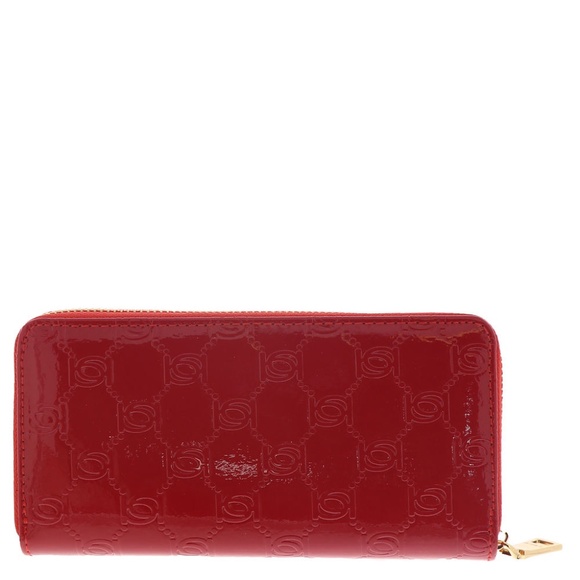 bebe | Bags | Bebe Logo Red Patent Leather Zip Around Wallet | Poshmark